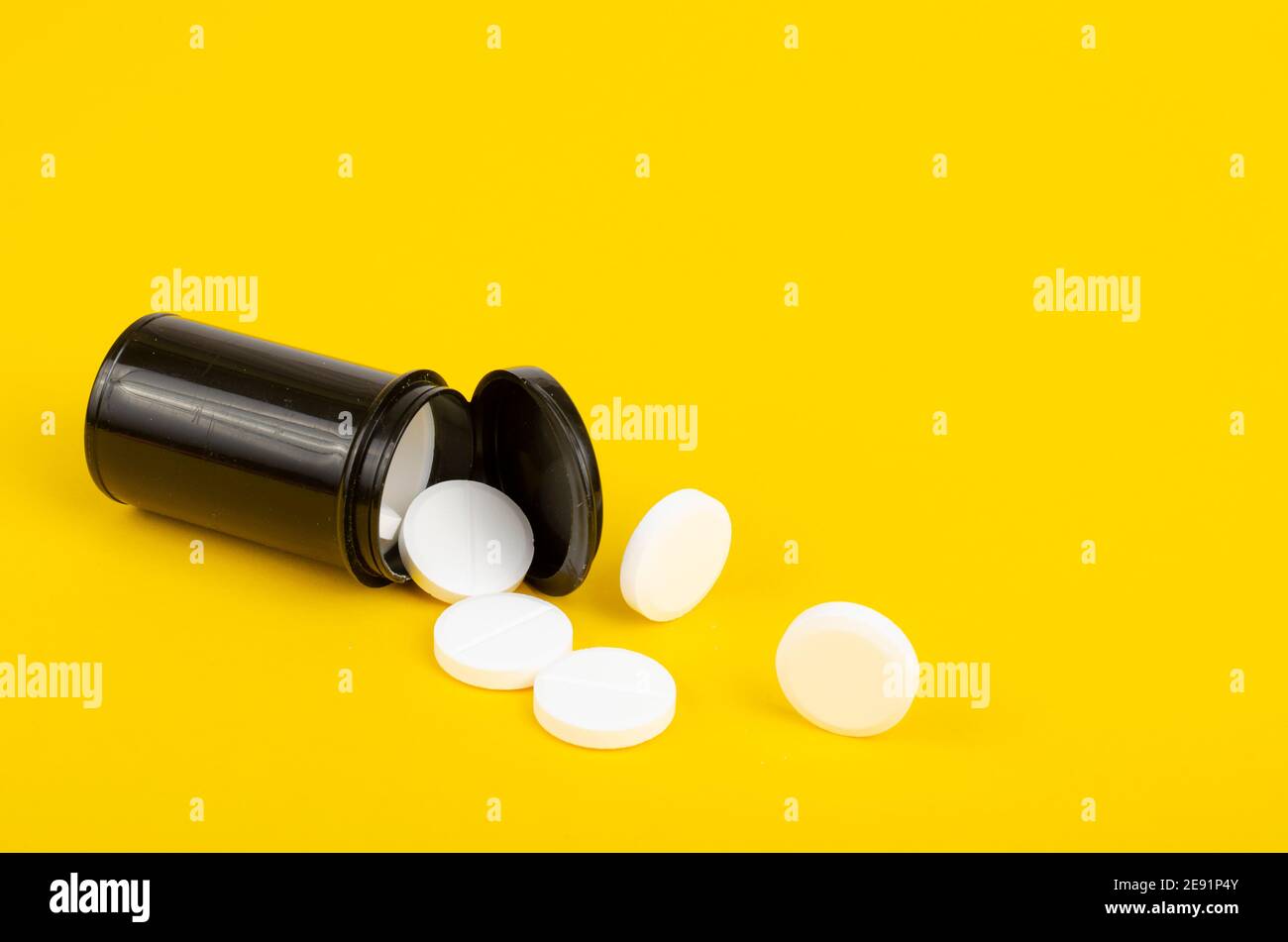 Disease and treatment. Medicine concept. Medication and packaging on ...