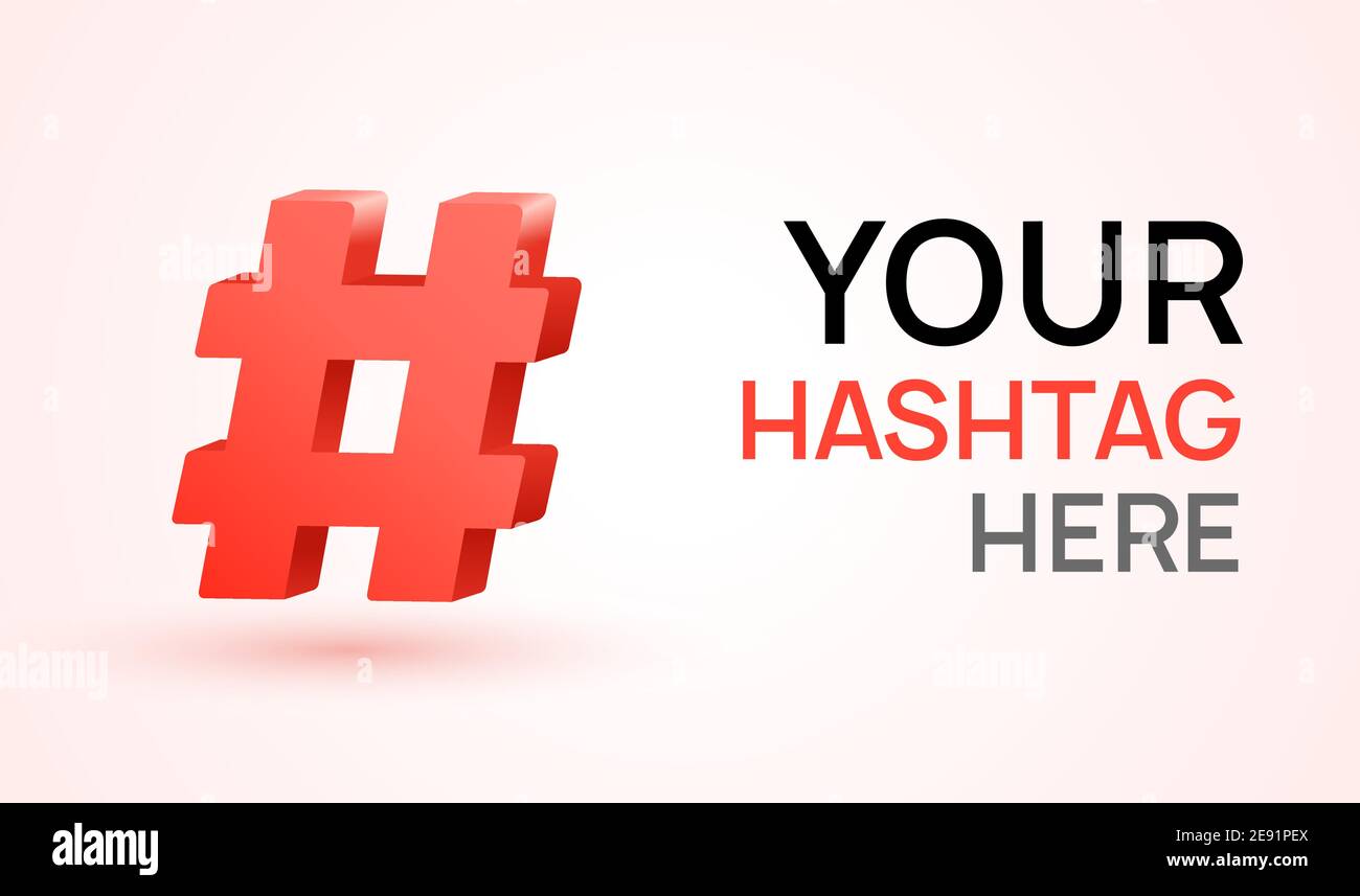 Hashtag vector 3d icon. Social hash tag design symbol for media logo ...