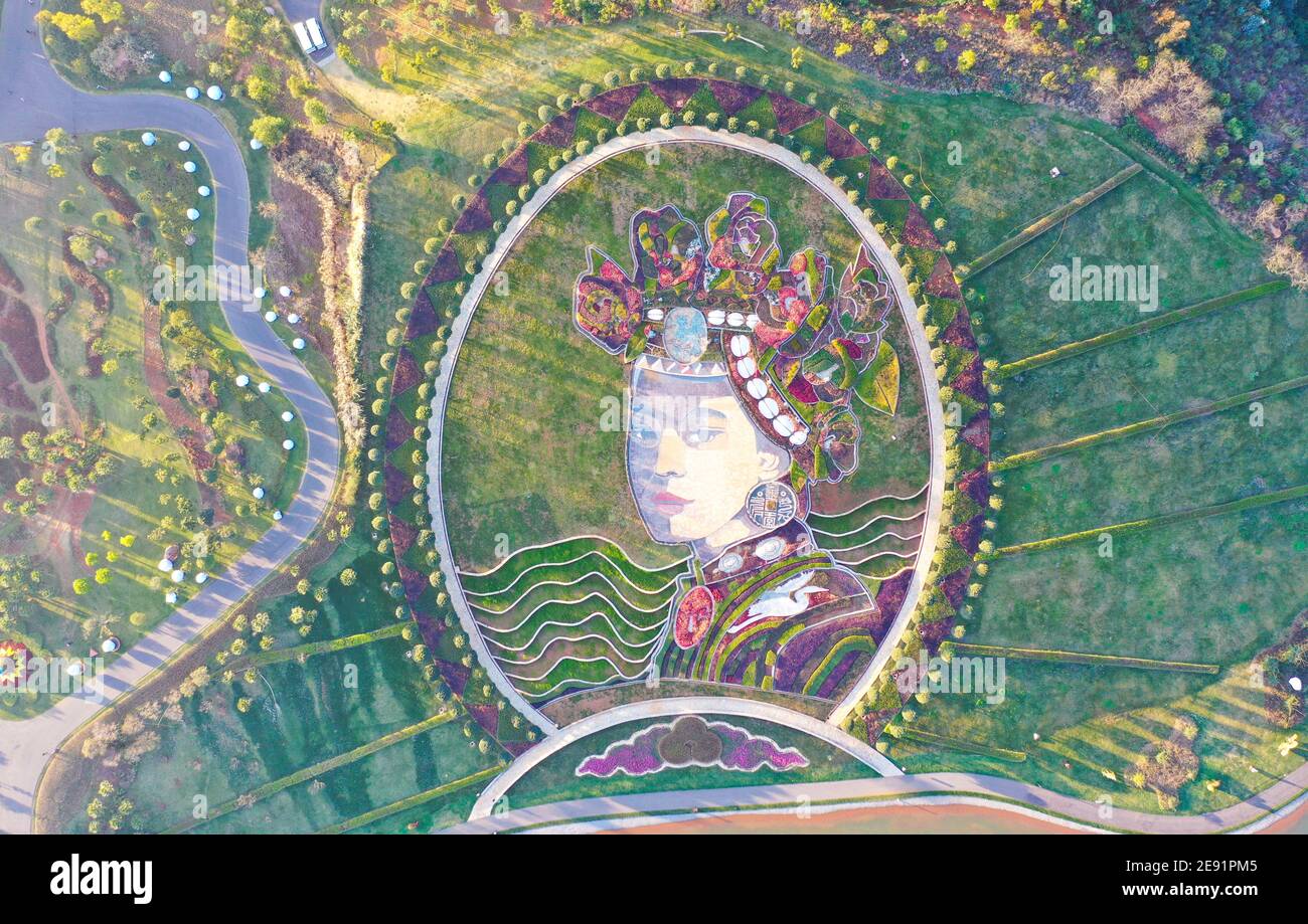 Mile City, China. 1st Feb, 2021. A splendid earthwork which covers ...