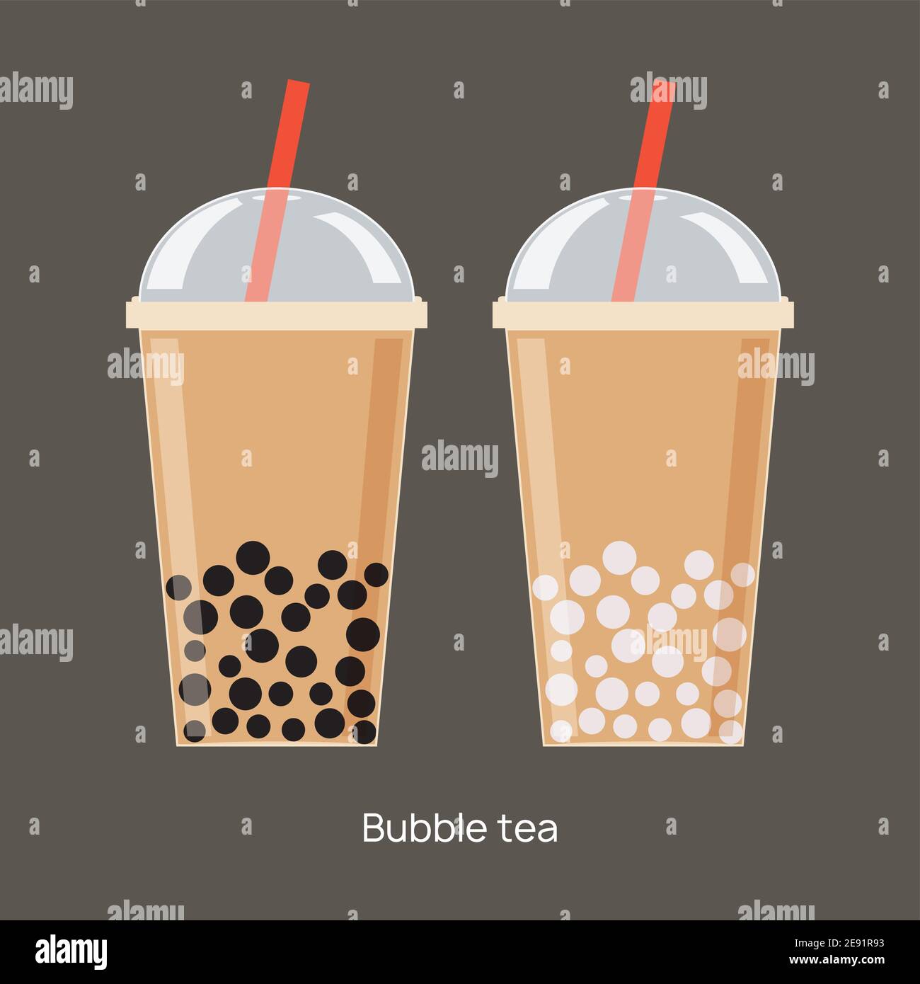 Milk bubble tea vector drink tapioca cup. Boba bubble tea pearl taiwan ...