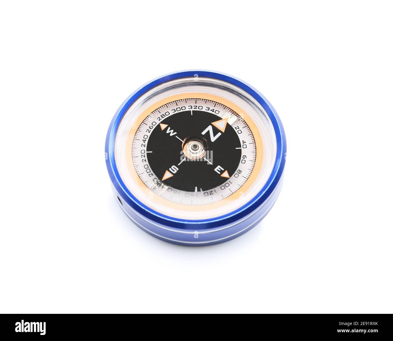 Old compass on white background Stock Photo - Alamy