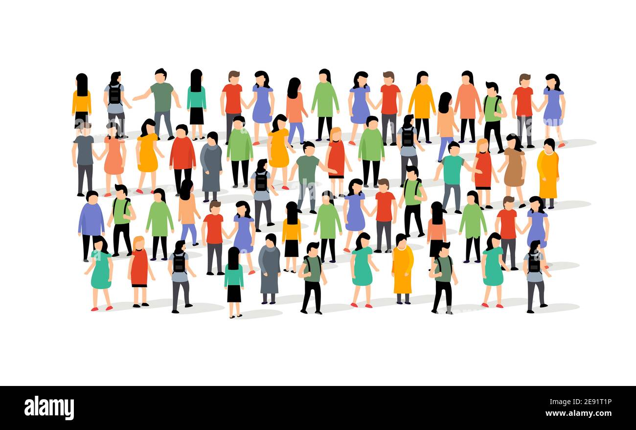 Vector people group crowd social team large person together people ...