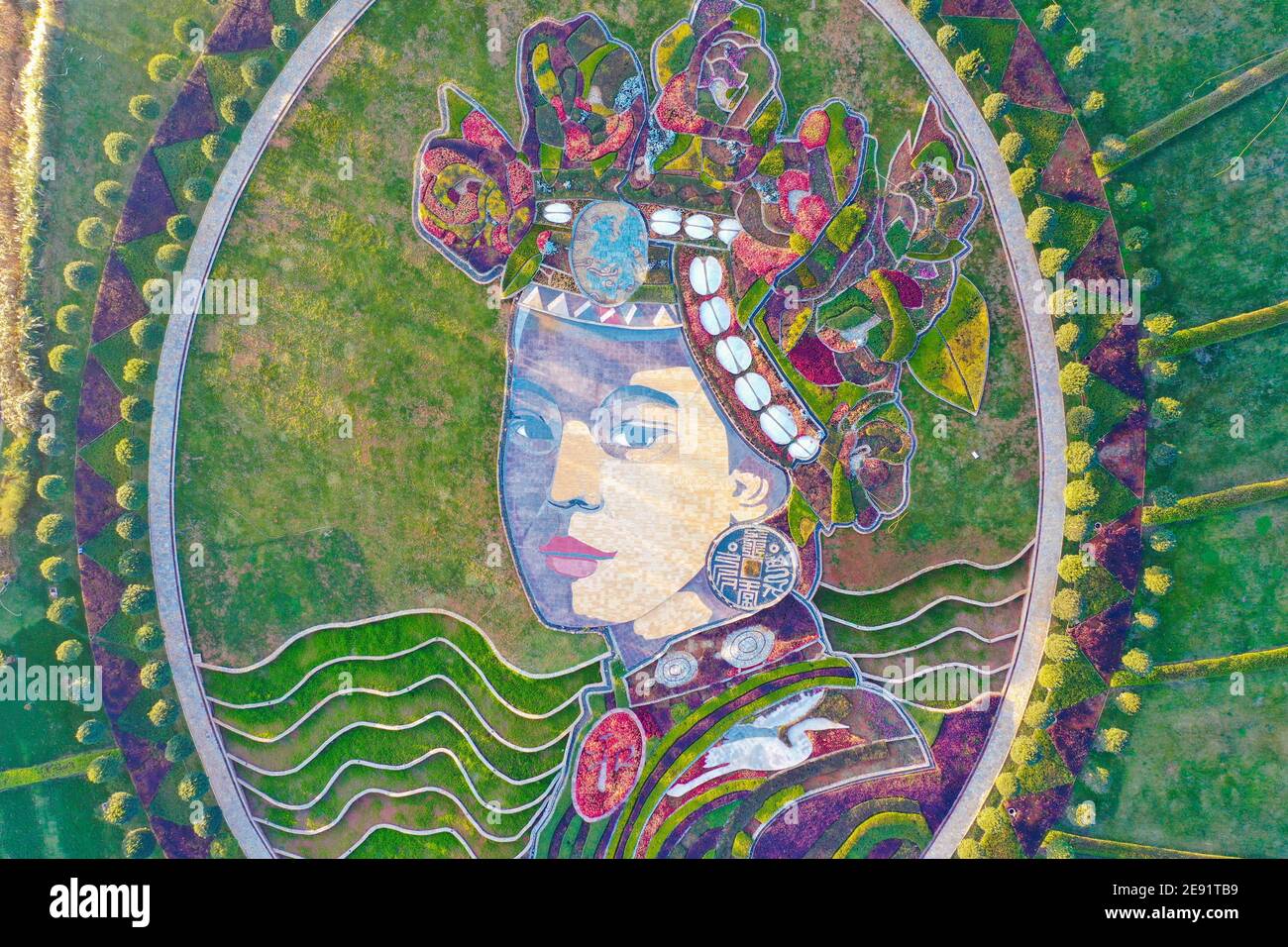 Mile City, China. 1st Feb, 2021. A splendid earthwork which covers ...