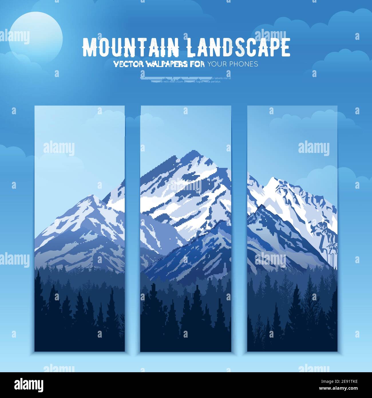 Vertical panoramic panorama panoramic mountains Stock Vector Images - Alamy