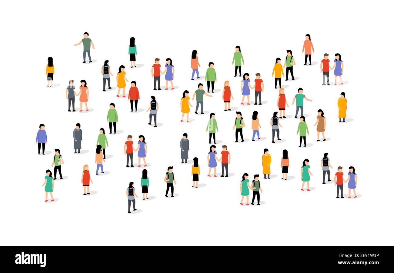Vector people group crowd social team large person together people ...