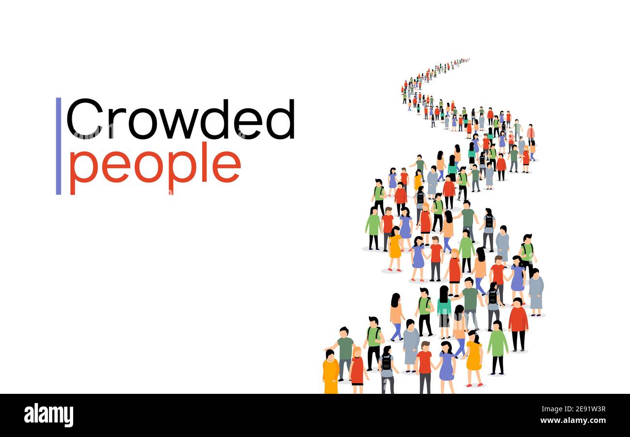 Vector people group crowd social team large person together people ...