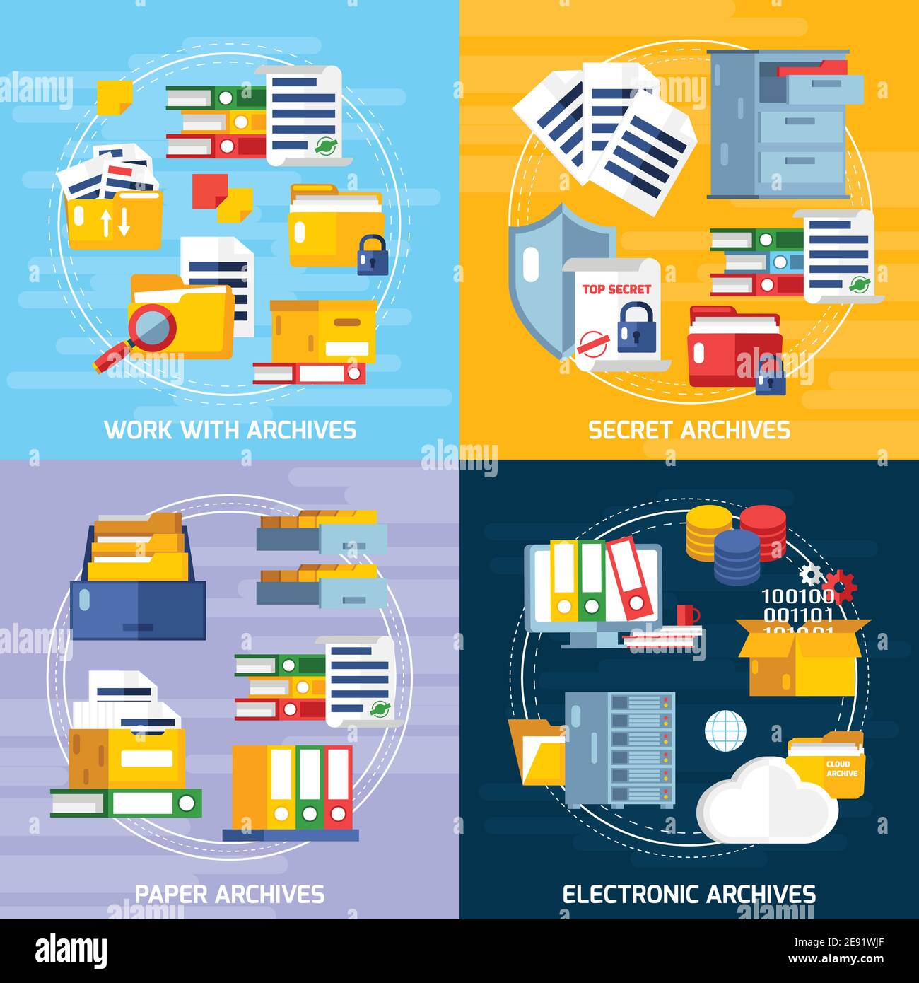 Archives and technology Stock Vector Images - Alamy