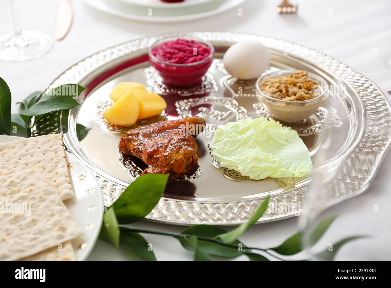 Passover seder haggadah table setting hi-res stock photography and ...