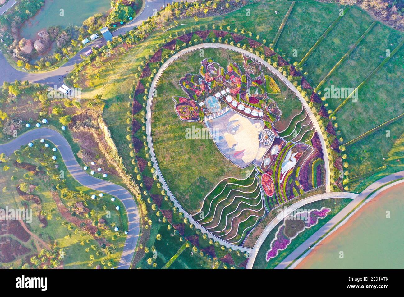 Mile City, China. 1st Feb, 2021. A splendid earthwork which covers ...