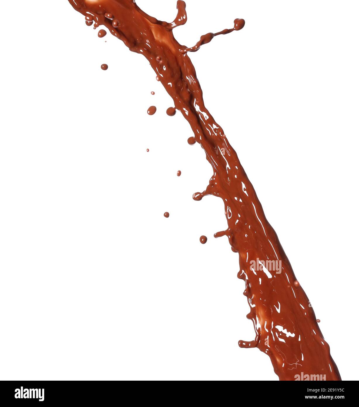 Splash of hot chocolate on white background Stock Photo - Alamy