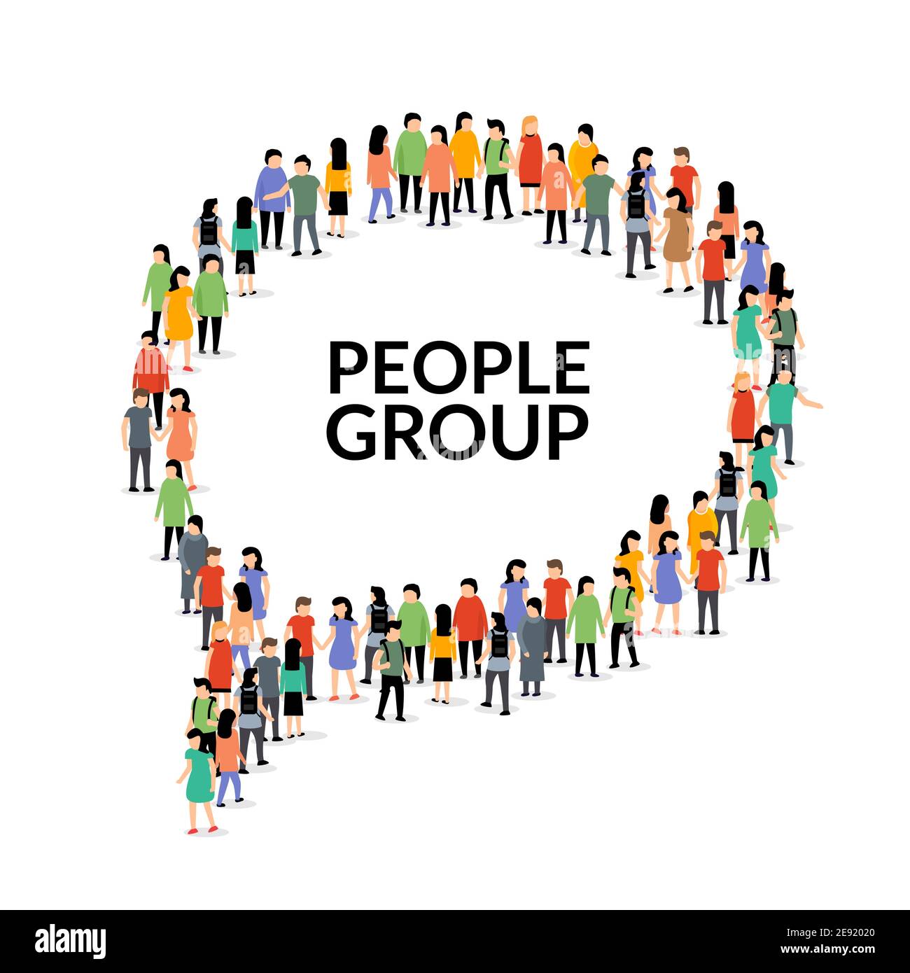 Speech bubble people group, vector chat crowd social communication ...