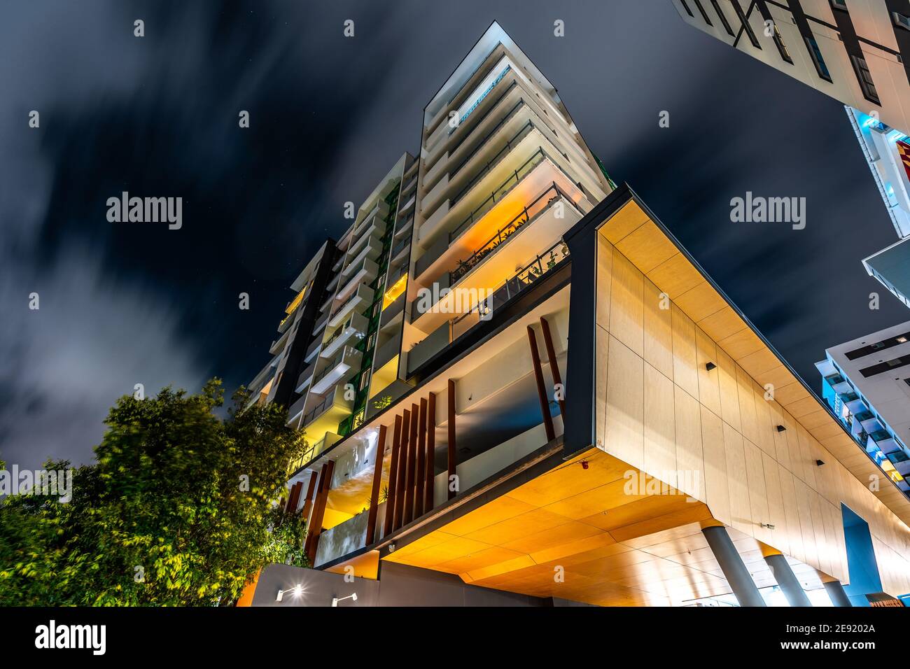 Upright view at a modern residential apartment building Stock Photo - Alamy
