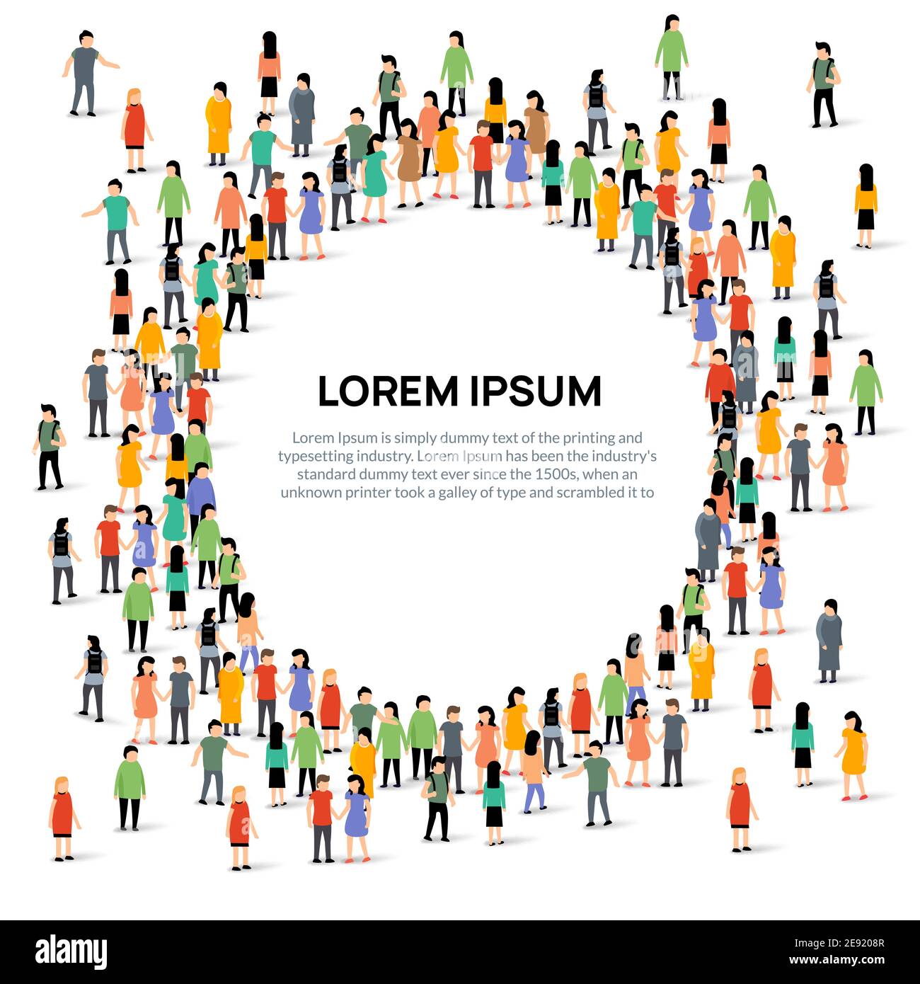 Vector people group crowd social team large person together people ...