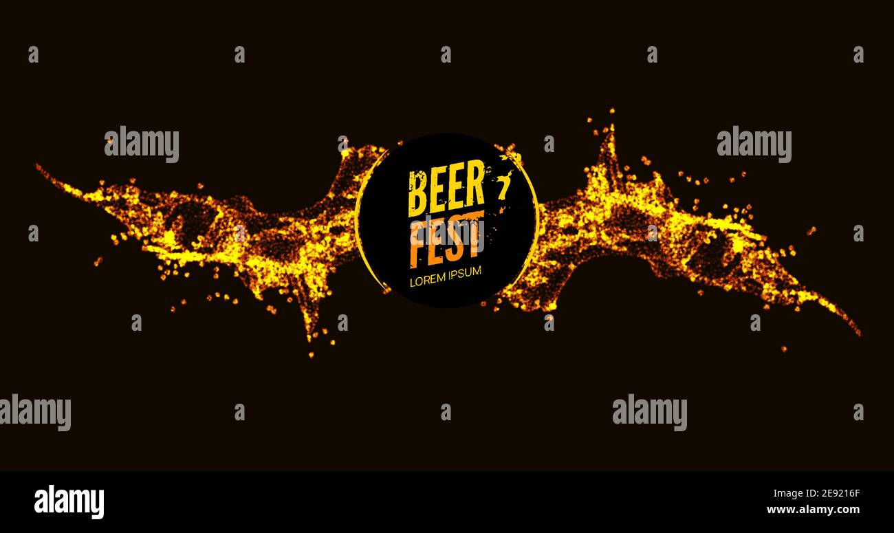 Beer background splash abstract vector flow advertising beverage Stock ...