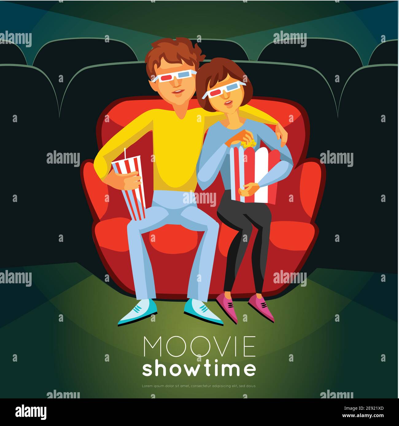Cinema Time Background. Cinema Vector Illustration. Movie Night Design ...