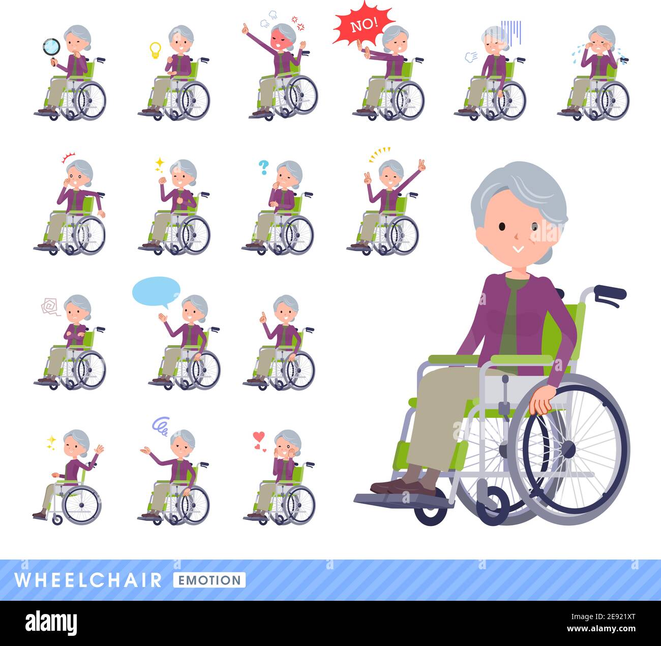 Gray hair handicapped Stock Vector Images - Alamy