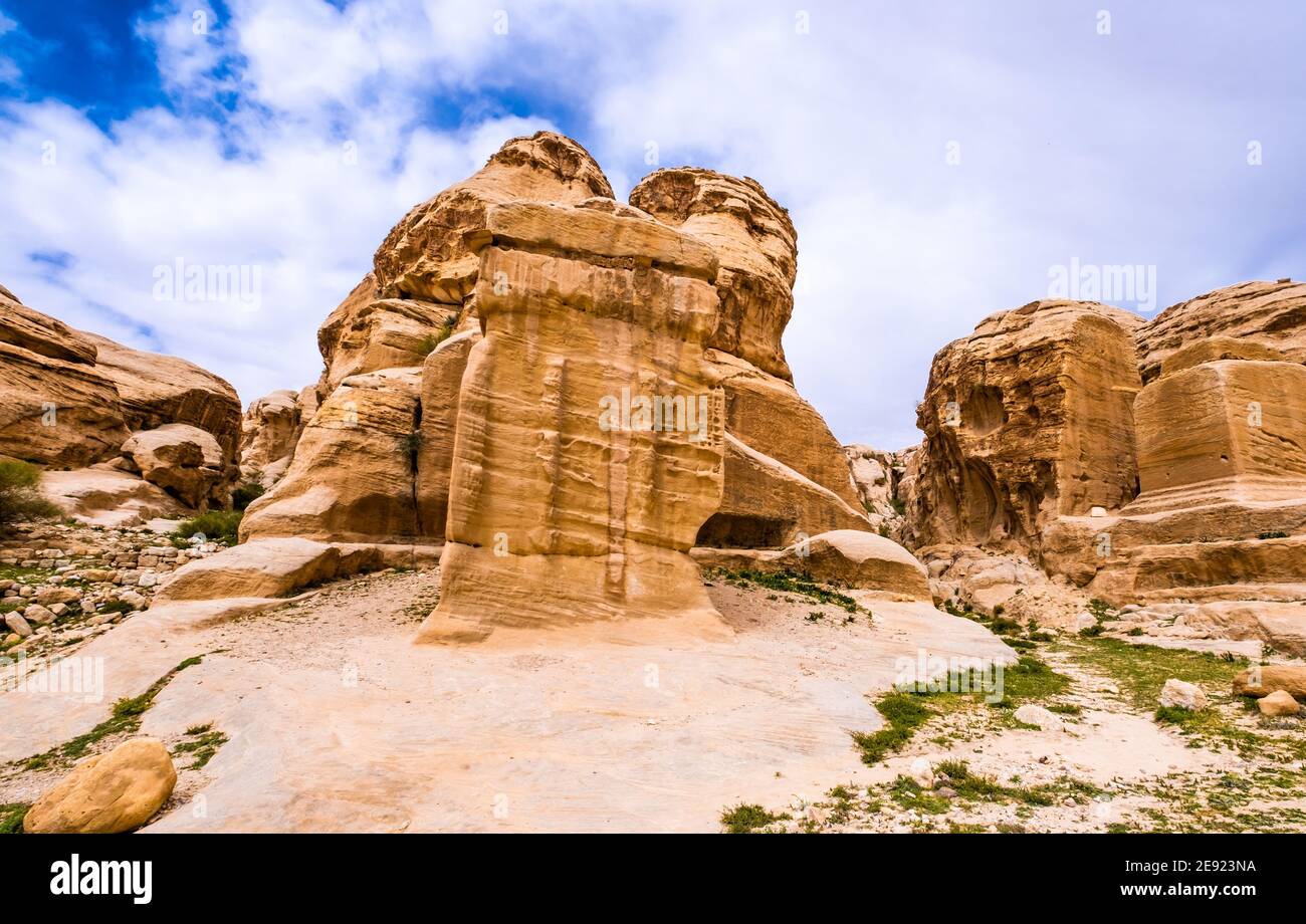 The Sandstone Landscape in Jordan, Petra Stock Photo - Alamy