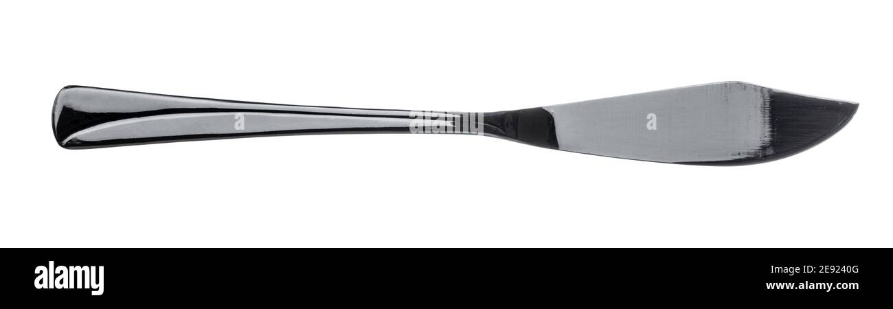 Silver fish knife isolated on white background Stock Photo - Alamy