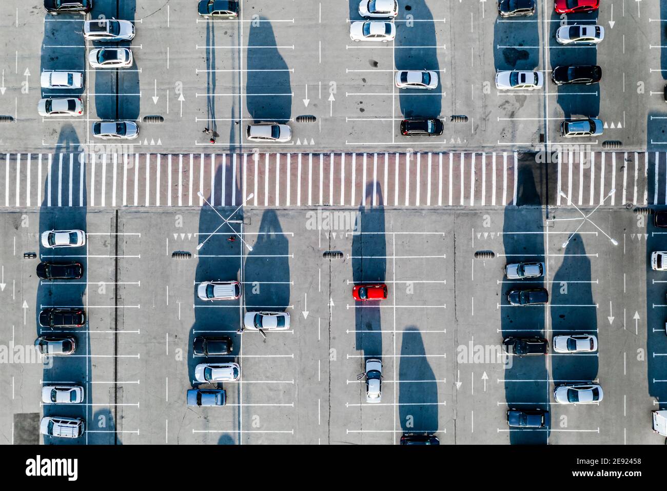 Cars on parking from high Stock Photo - Alamy