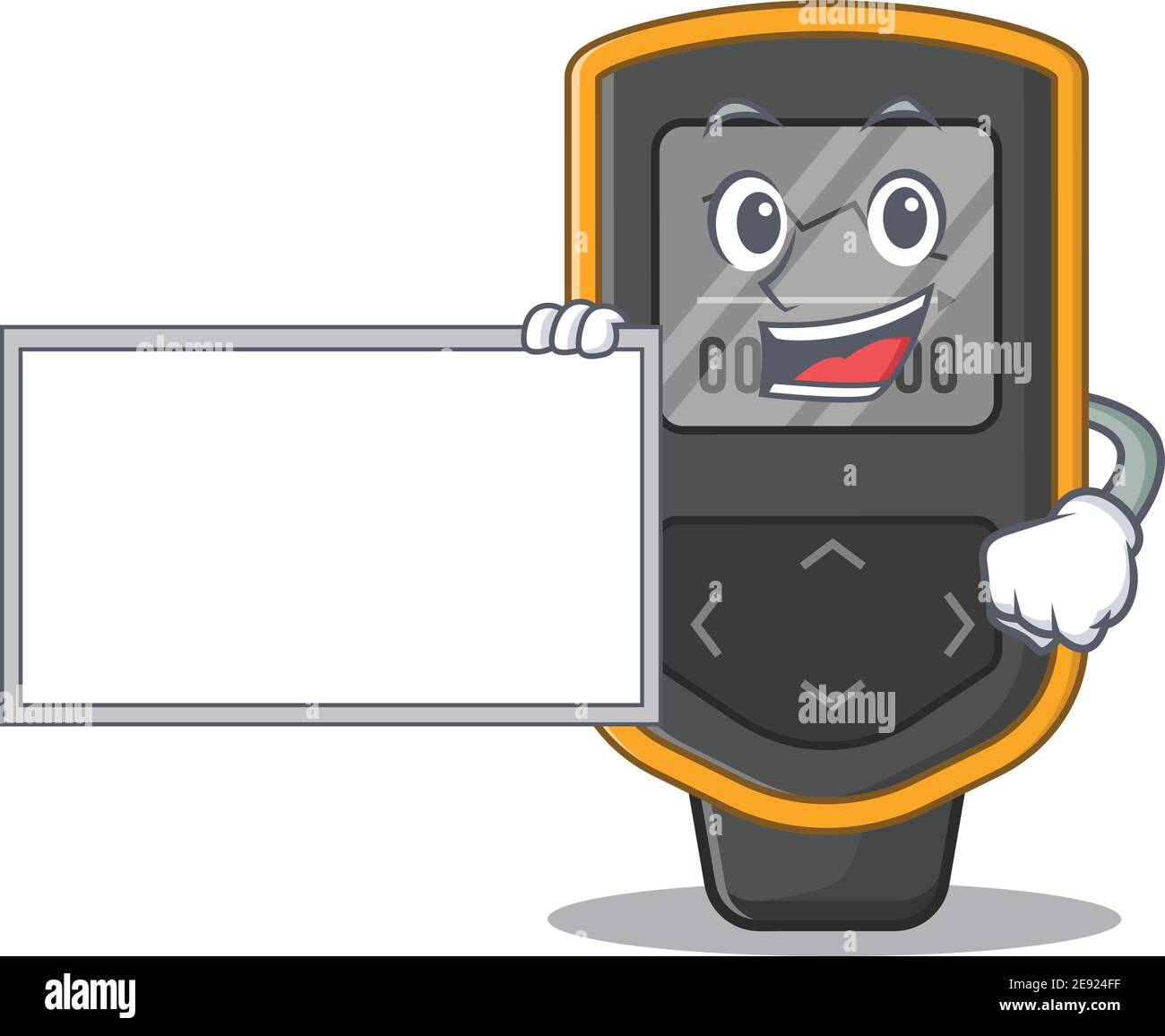 Cartoon character style of dive computer holding a white board. Vector ...
