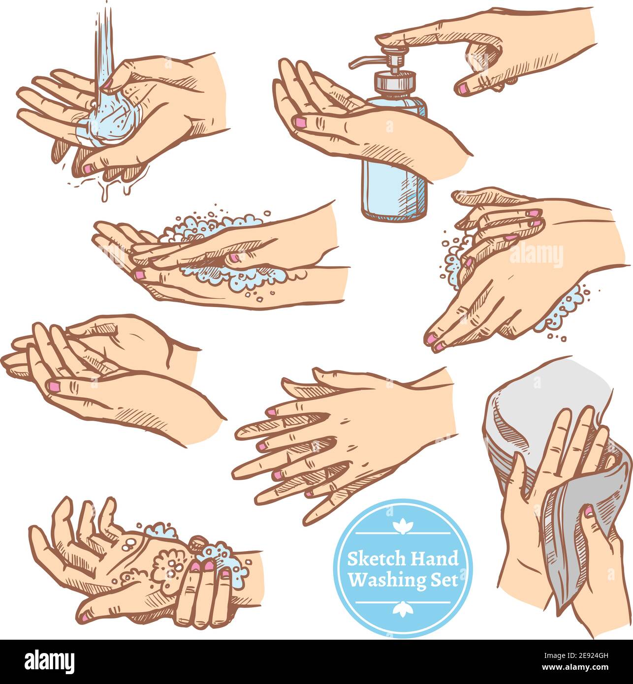 Drying hands Stock Vector Images - Alamy