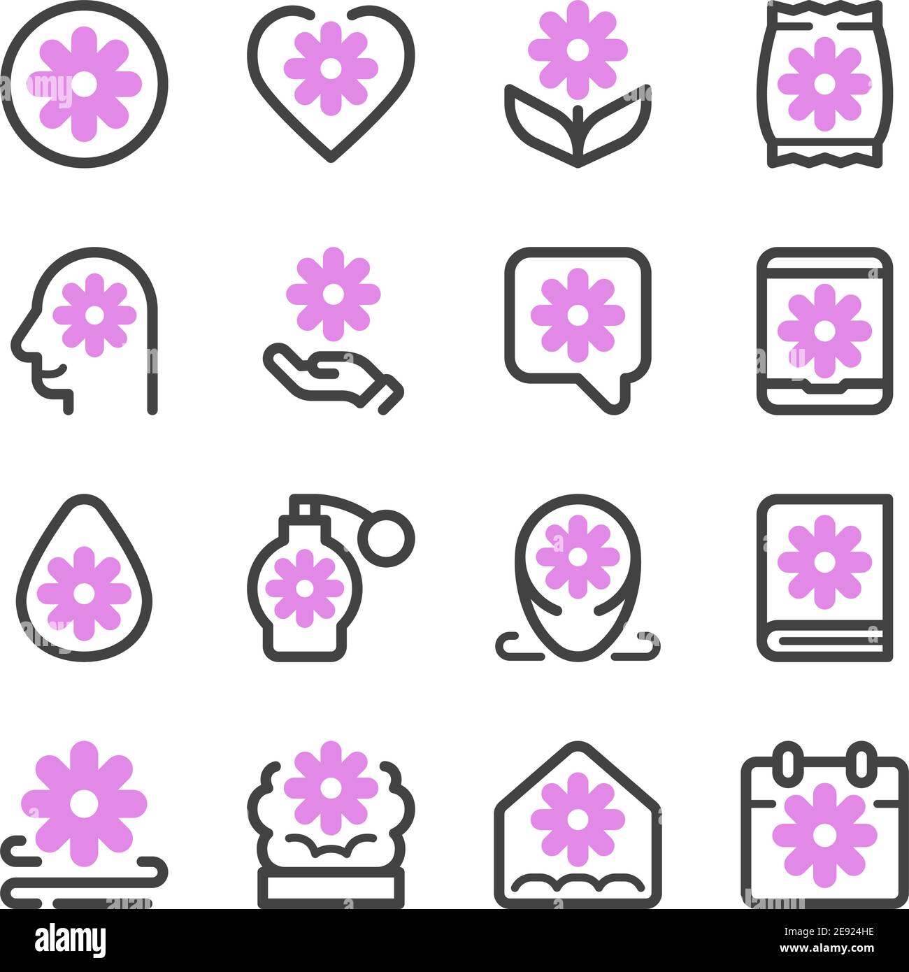 flower icon set,vector and illustration Stock Vector Image & Art - Alamy