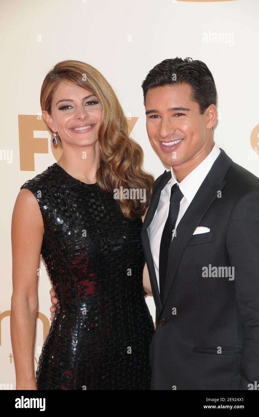 Maria Menounos,Mario Lopez at the 2011 Primetime Emmy Awards at the ...