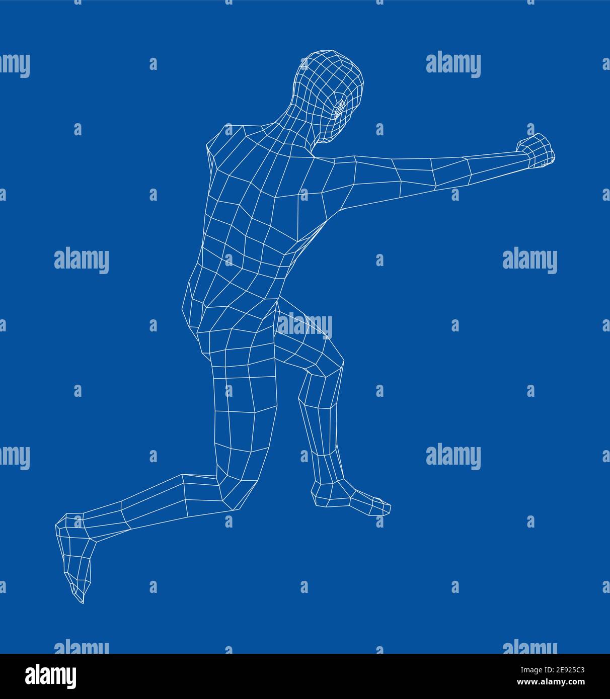 Wireframe boxing man. Vector Stock Vector Image & Art - Alamy