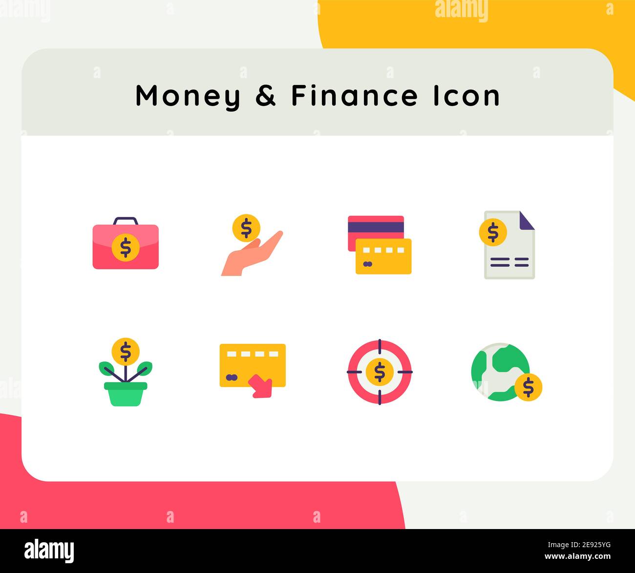 money and finance icons set collection collections package white ...