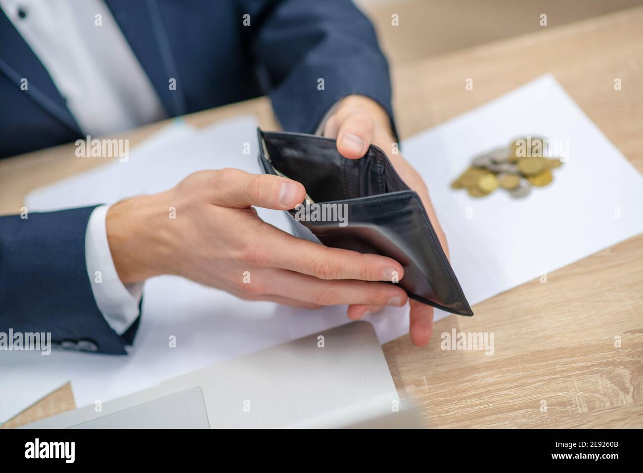 Top view man counting money hi-res stock photography and images - Alamy