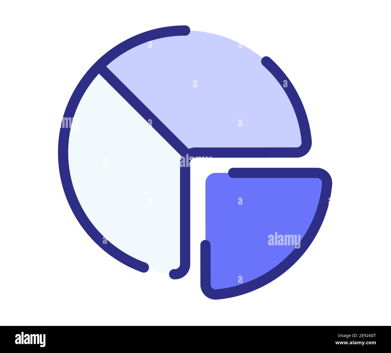 pie chart budget report single isolated icon with dashed line style vector design illustration ...