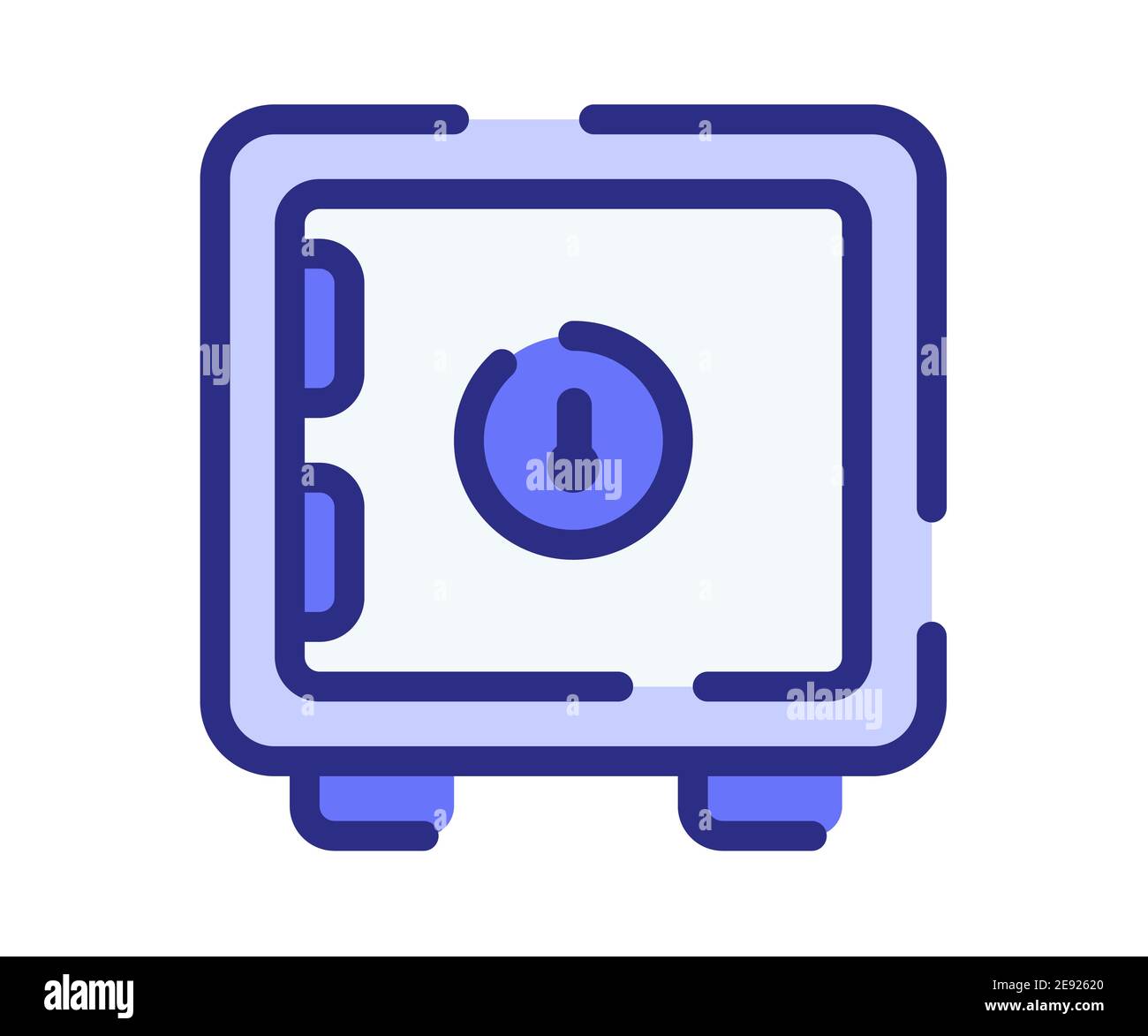 secure storage safe box single isolated icon with dashed line style vector design illustration ...