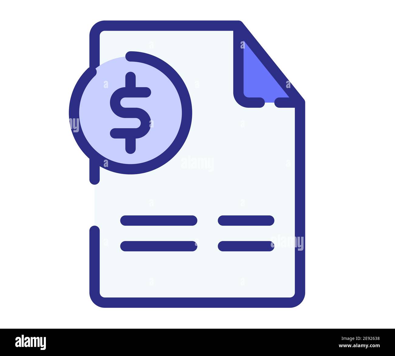 invoice document accounting single isolated icon with dashed line style vector design ...