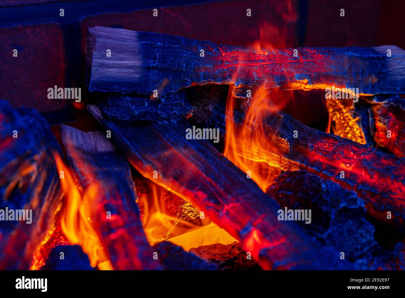 Logs igniting burning in fireplace hi-res stock photography and images ...