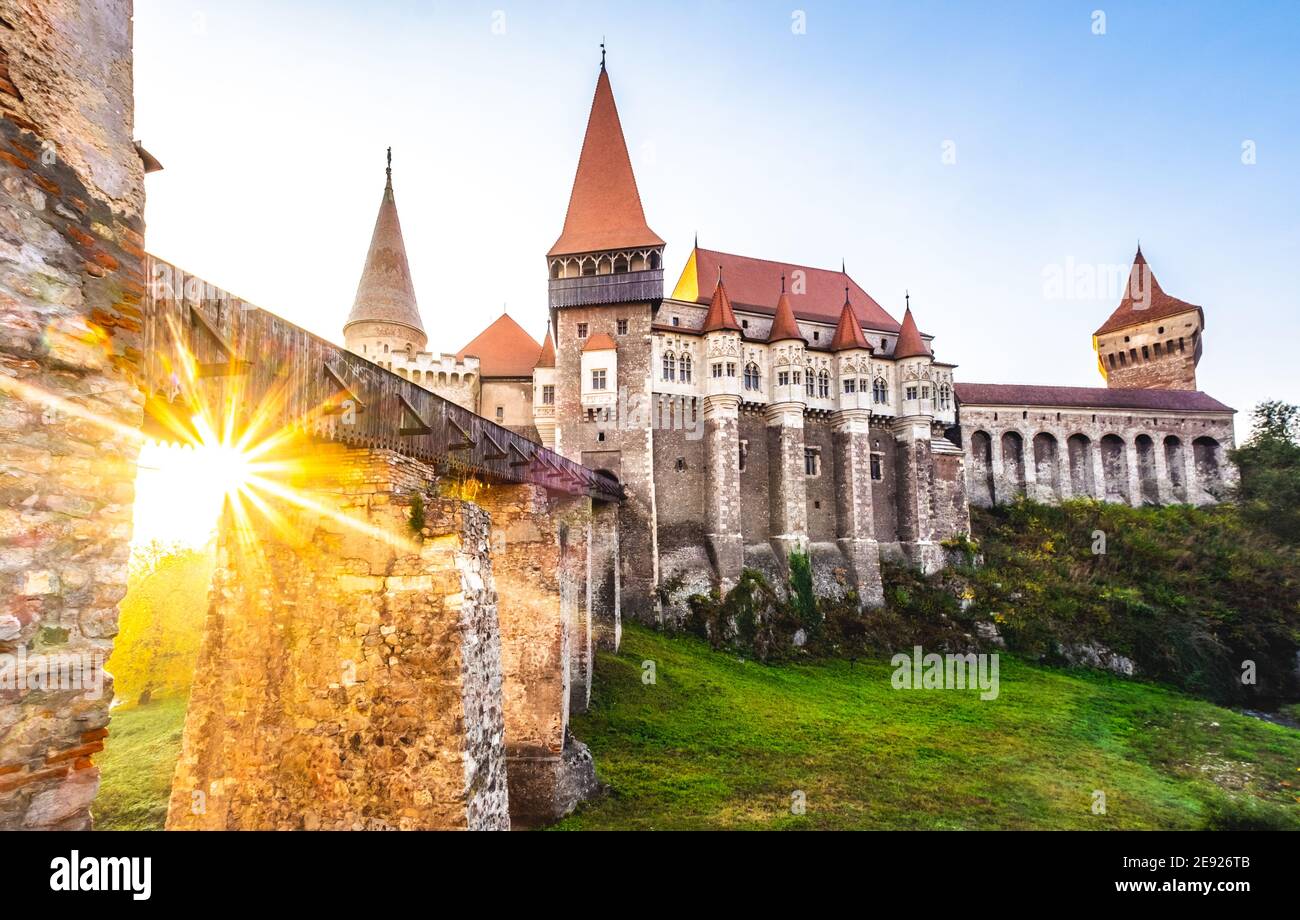 Mysterious gothic castle in Romania Stock Photo - Alamy