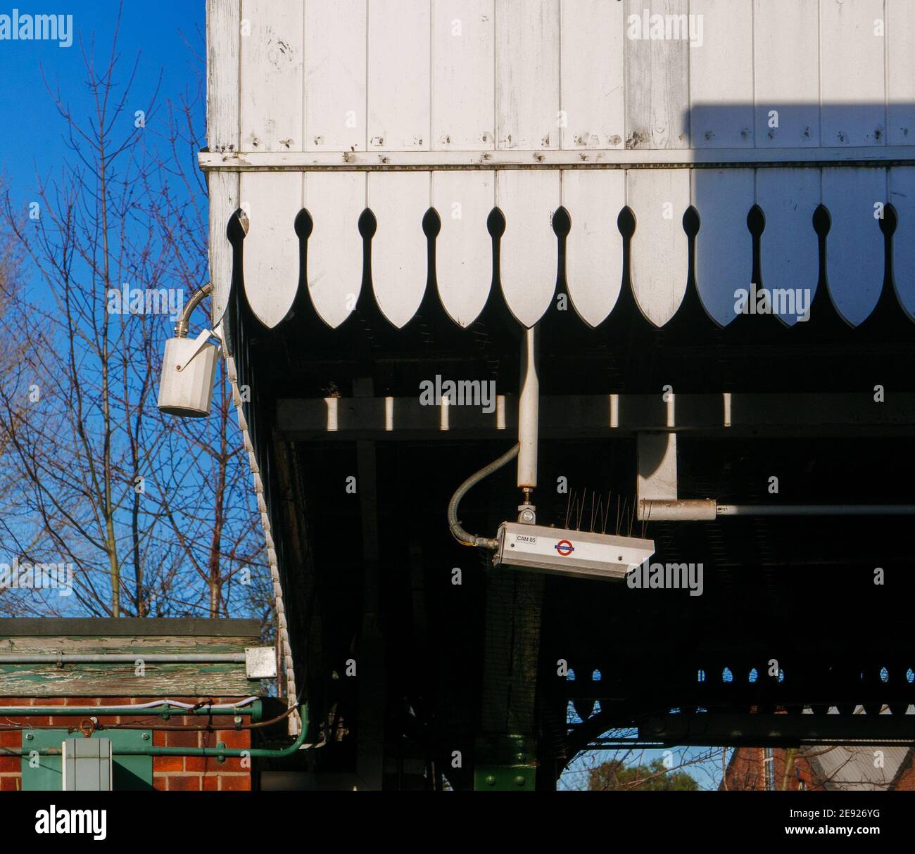 CCTV camera operated by TfL on a tube station platform in London Stock ...