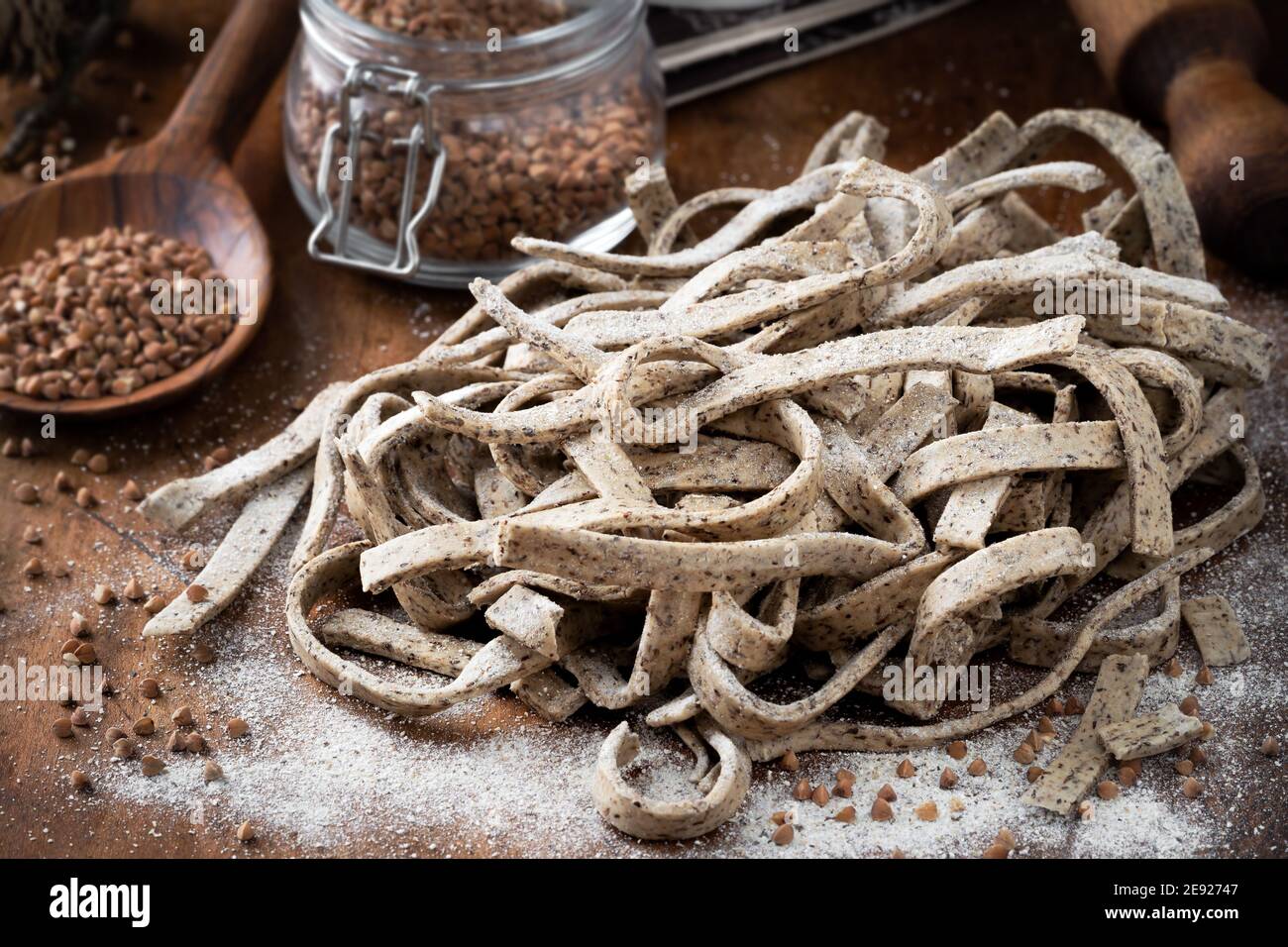 Homemade buckwheat pasta Pizzoccheri, traditional dish of Lombardy ...