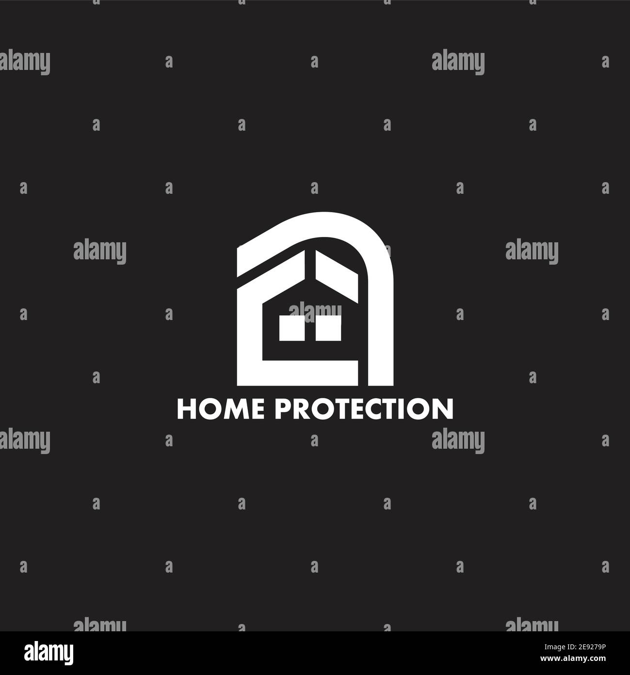 abstract simple geometric home protection symbol logo vector Stock ...