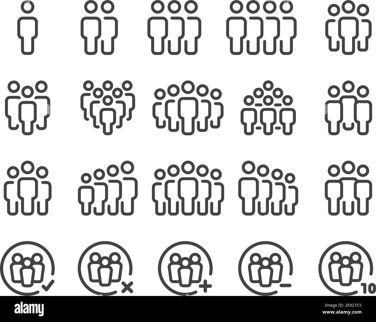 people and population thin line icon set,vector and illustration Stock ...