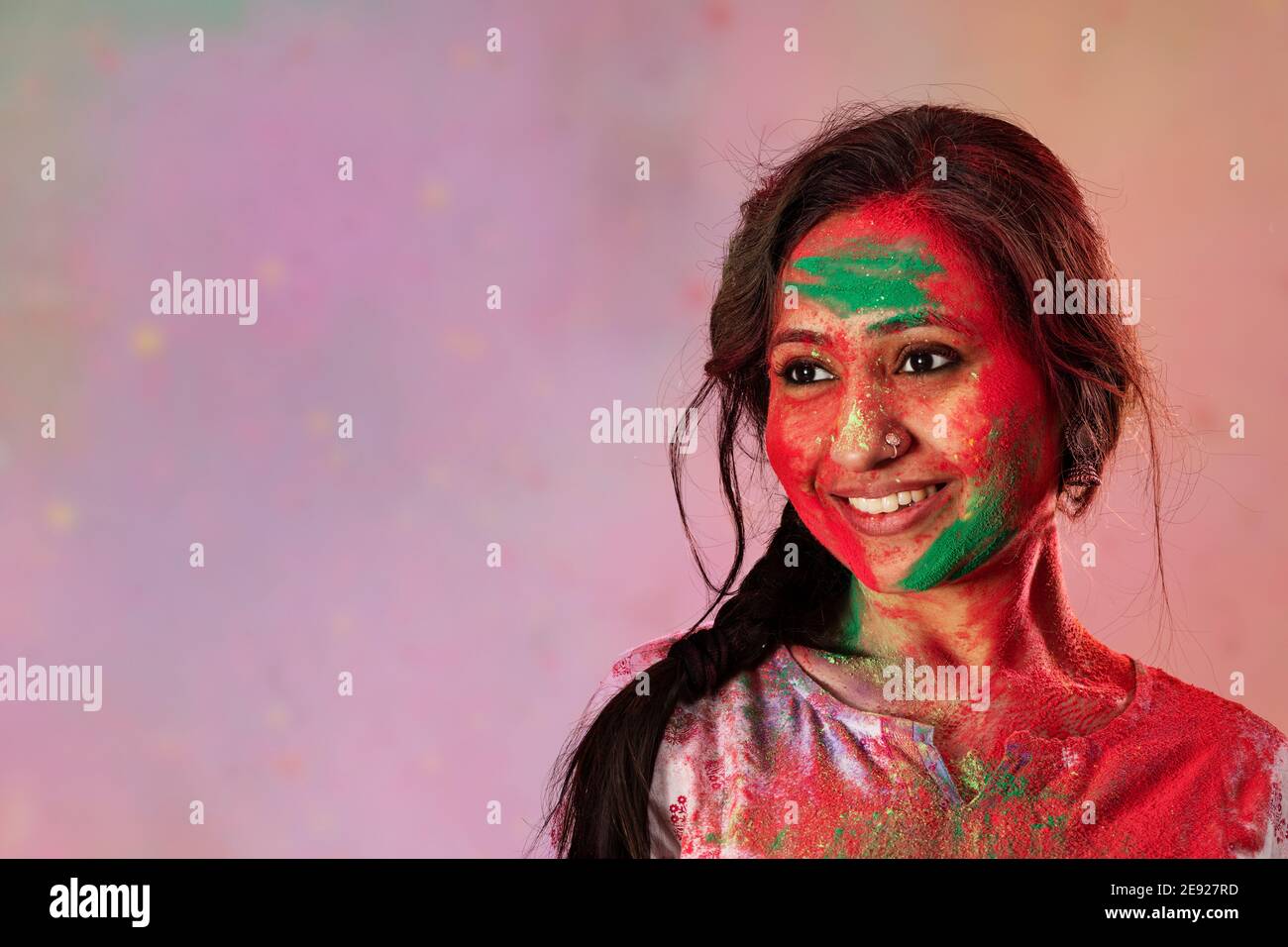 Portrait red face holi hi-res stock photography and images - Alamy
