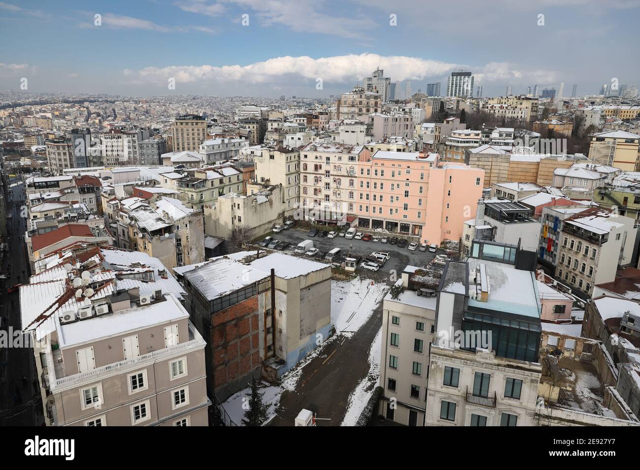 Aerial View of Istanbul City, Turkey in Snowy day Stock Photo - Alamy