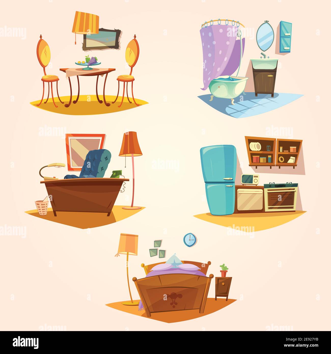 1970 home Stock Vector Images - Alamy