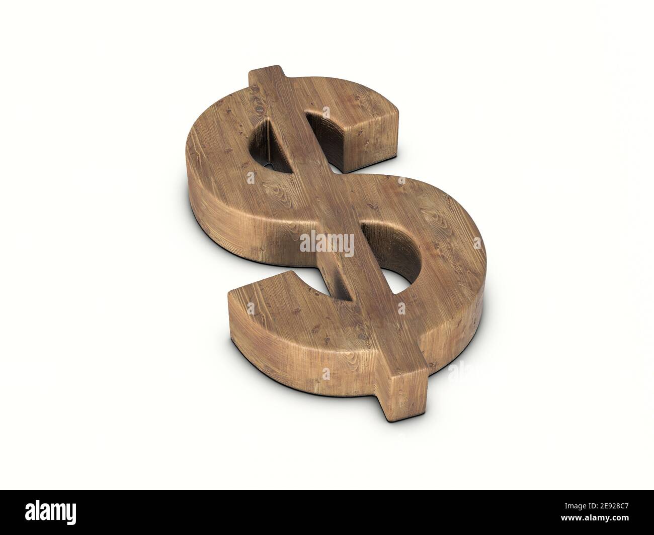 Wood dollar symbol on a white background. 3d illustration Stock Photo ...