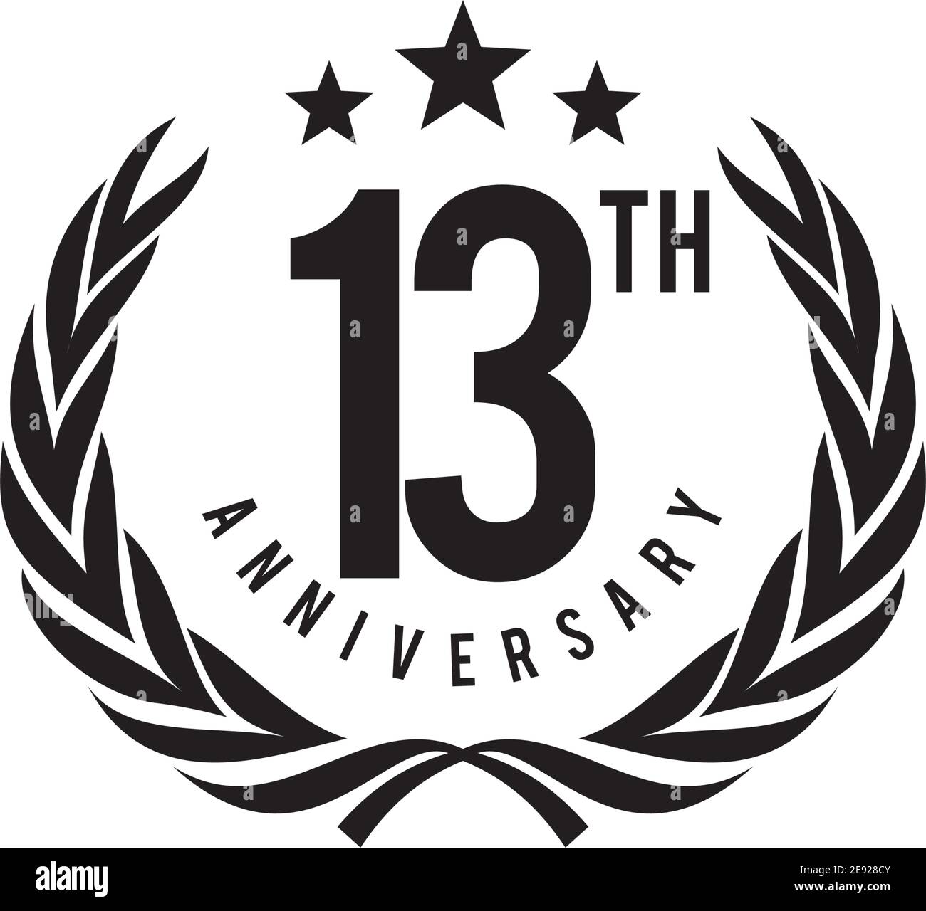 13th year celebrating anniversary emblem logo design vector template ...