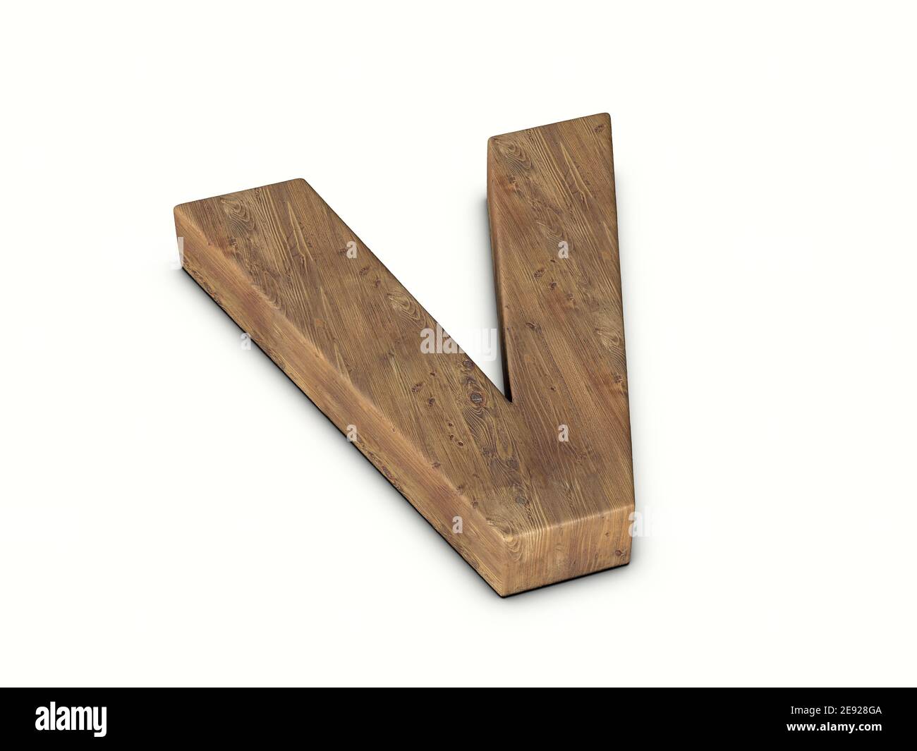 Wood letter V on a white background. 3d illustration Stock Photo - Alamy