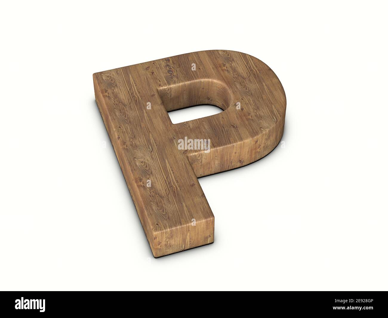 Wood letter P on a white background. 3d illustration Stock Photo - Alamy