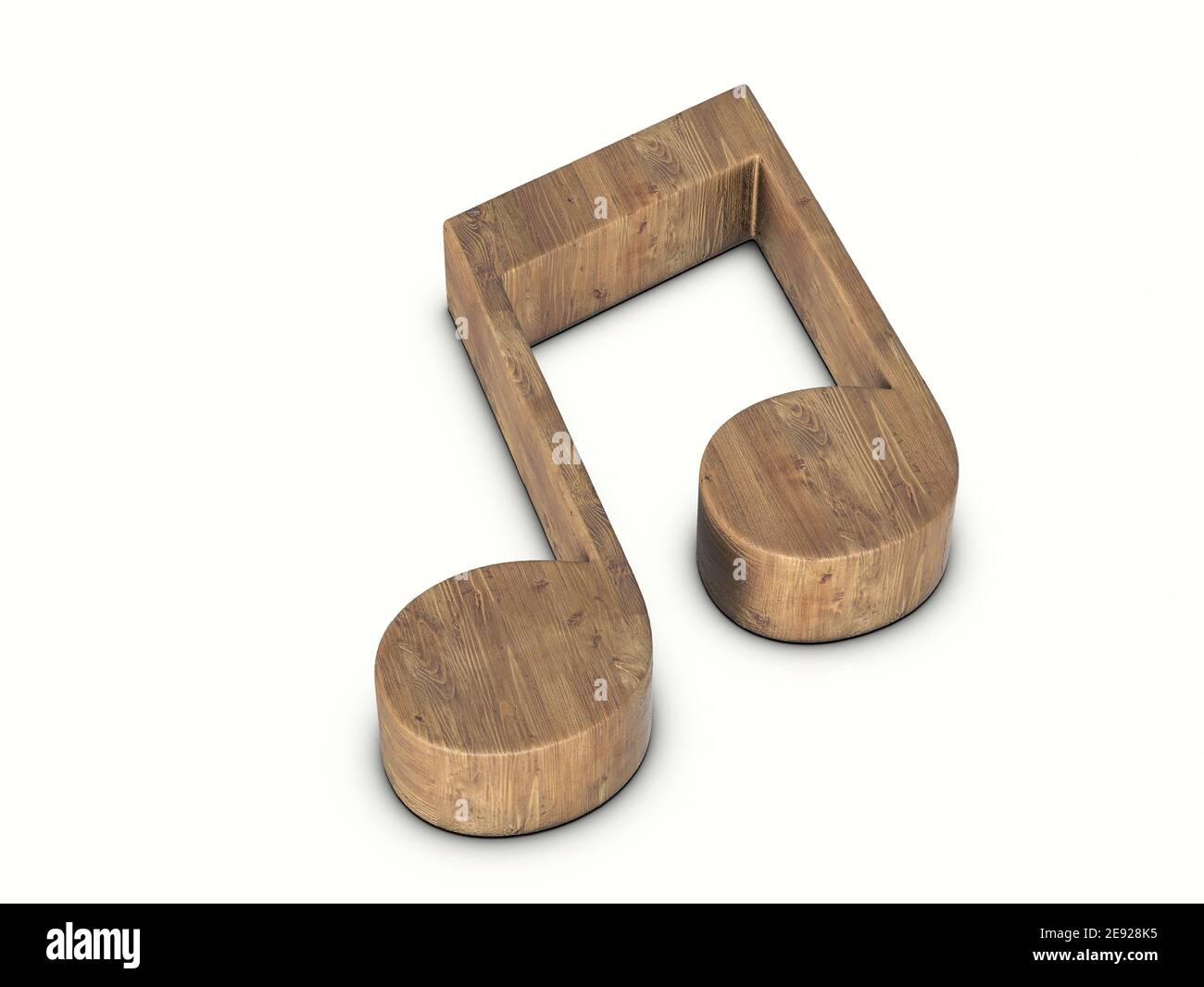 Wood music note symbol on a white background. 3d illustration Stock ...