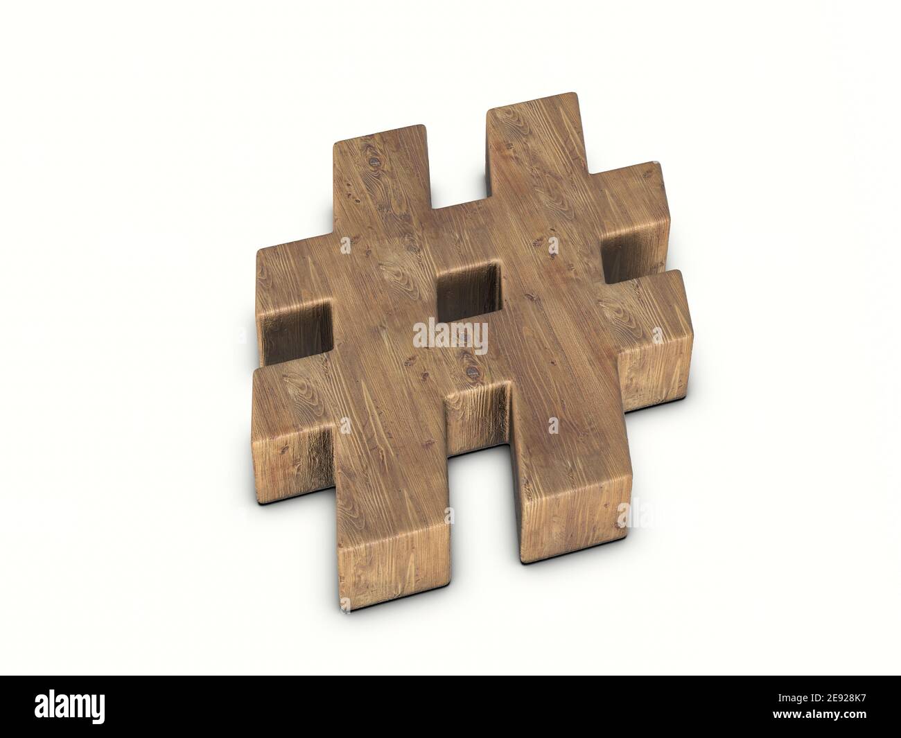 Wood number symbol on a white background. 3d illustration Stock Photo ...