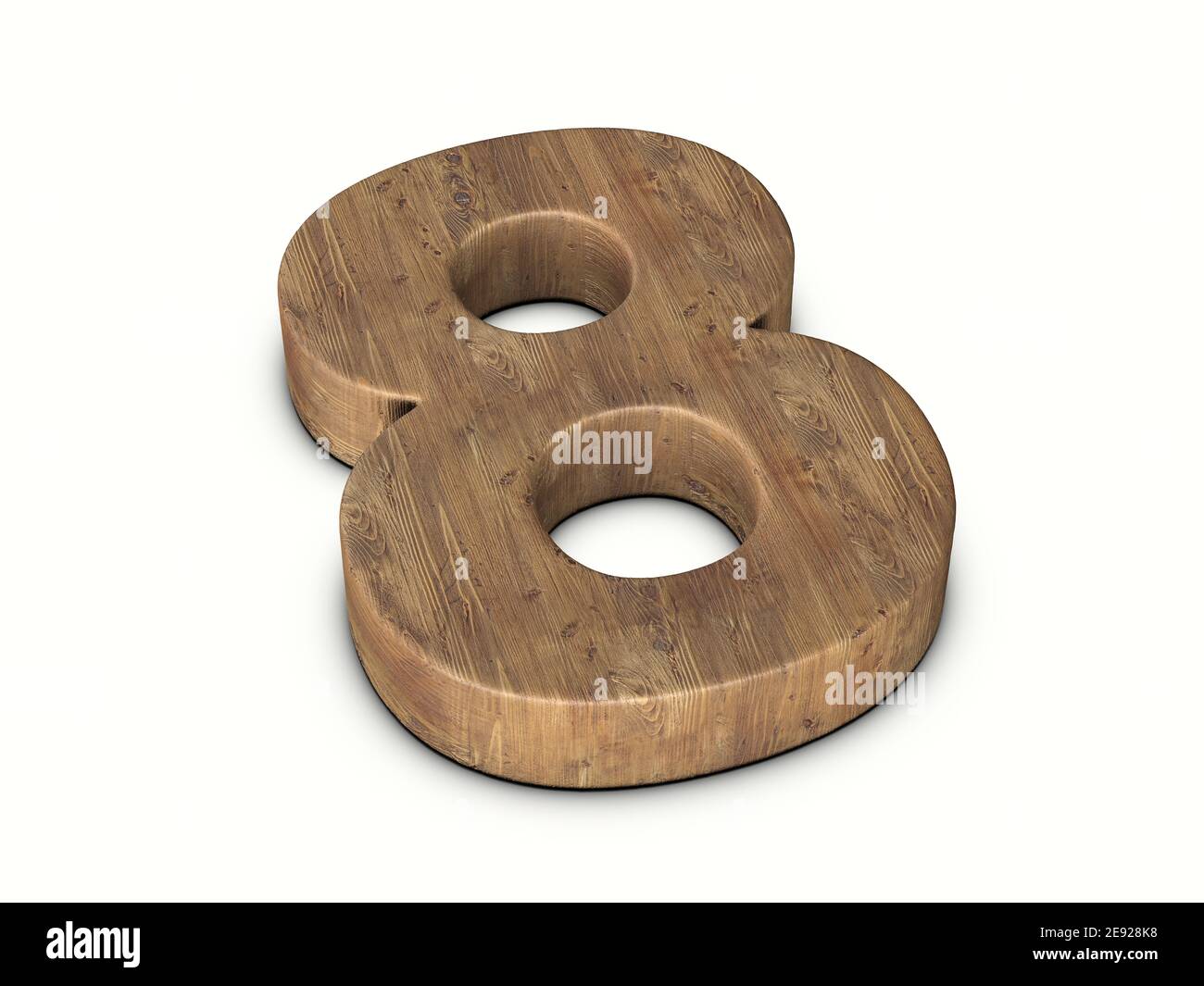 Wood number eight on a white background. 3d illustration Stock Photo ...