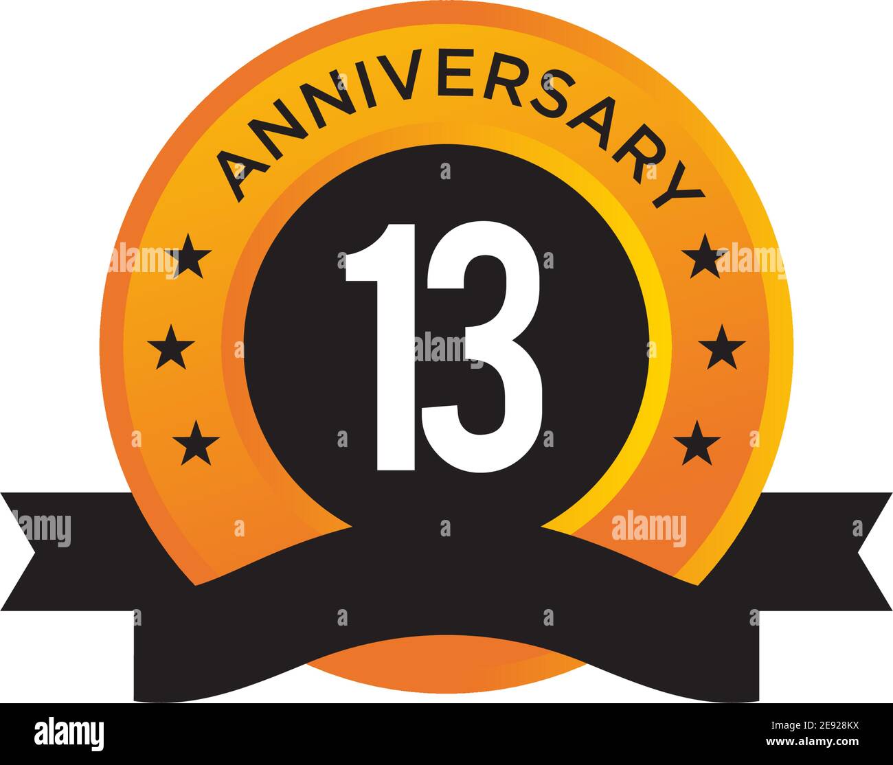 13th year celebrating anniversary emblem logo design vector template ...